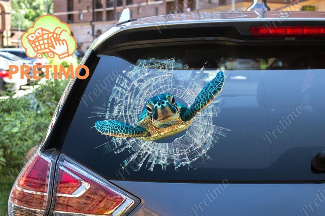 Turtle Car Sticker, Turtle Car Decal, Turtle Sticker, Turtle Laptop ...