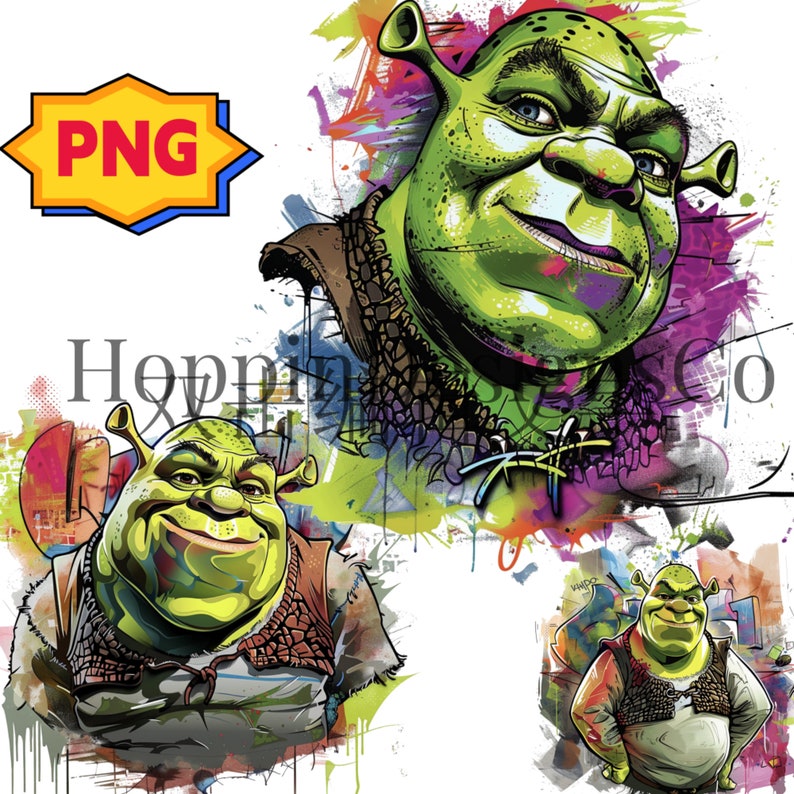 Shrek St. Patrick's Day PNG File, Shrek Digital Graffiti Art, Shrek ...