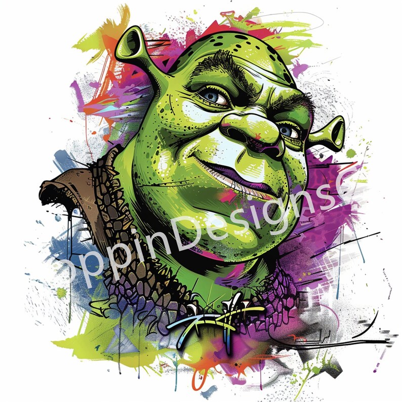 Shrek St. Patrick's Day PNG File, Shrek Digital Graffiti Art, Shrek ...