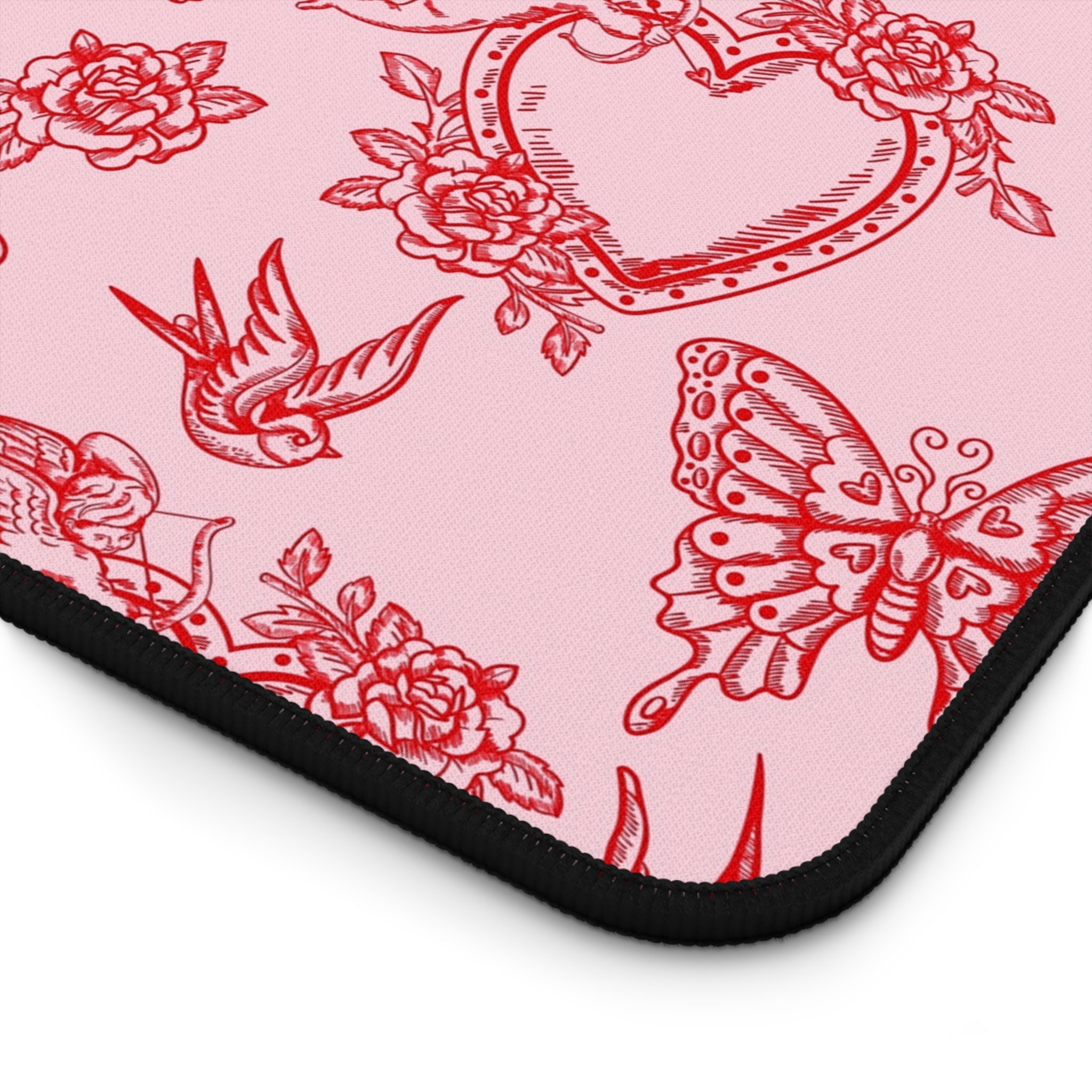 Valentine Tattoos Desk Mat Vintage Americana Rockabilly Coquette ...