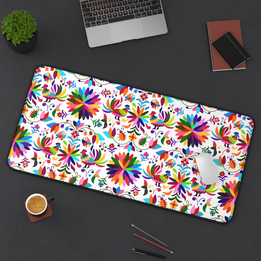Otomi Print Desk Mat | Mexico Mexican Folk Art Embroidery Inspired ...