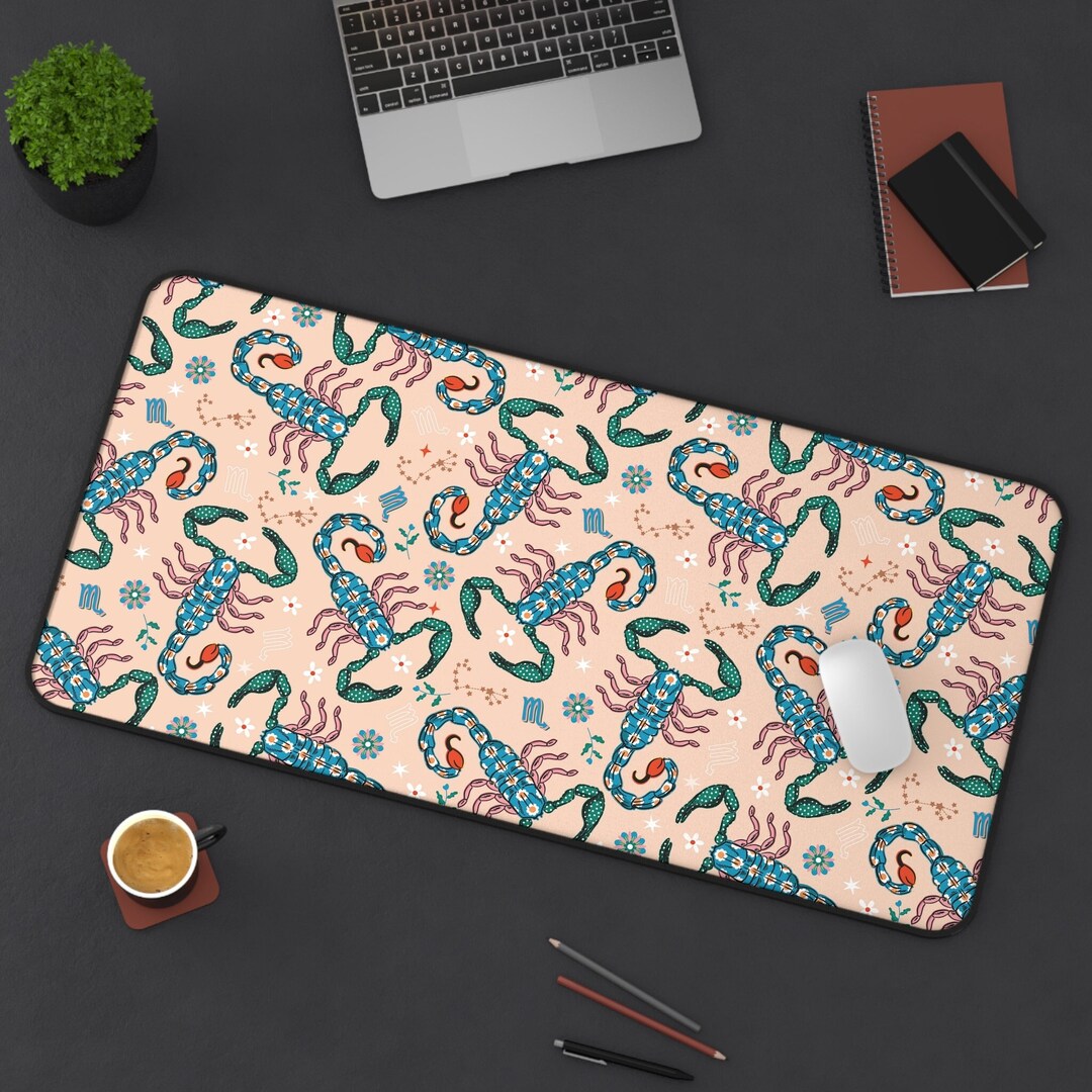 Floral Scorpio Desk Mat | Zodiac Astrology Birthday Retro Eclectic ...