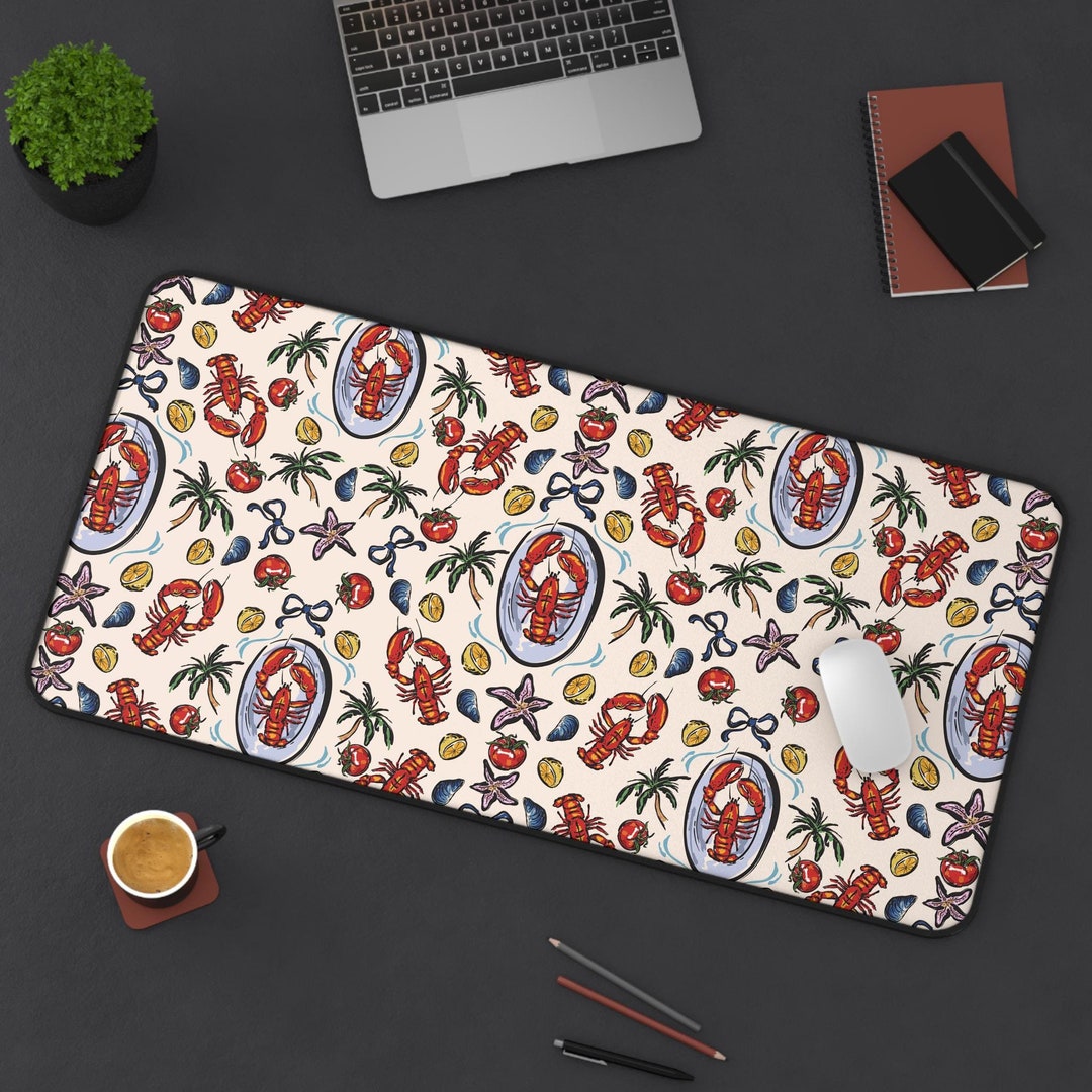 Lobster Tray Desk Mat | Trendy Beach Coastal Tropical Mediterranean ...