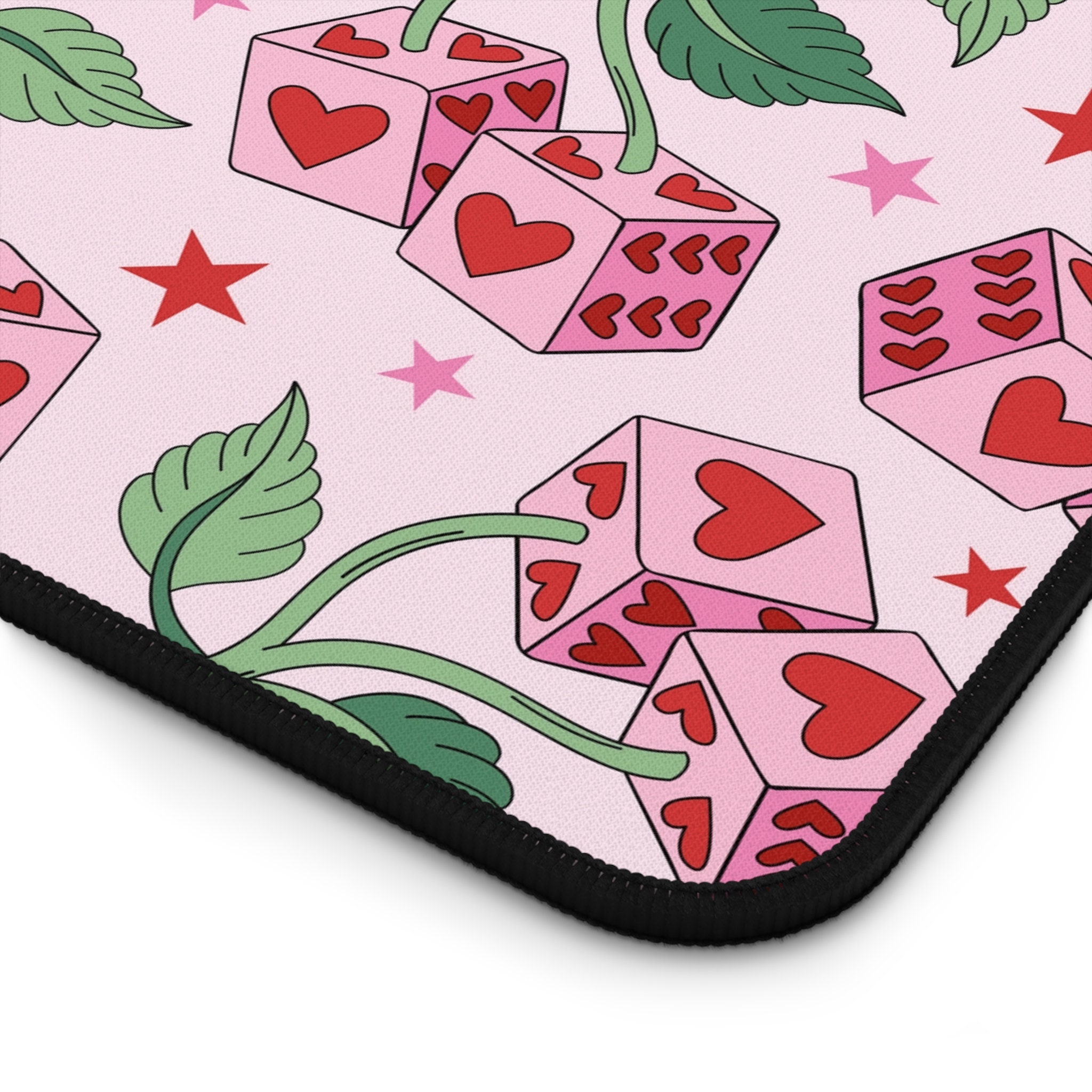 Cherry Dice Desk Mat Cowgirl Funky Western Retro Kitsch Coquette Pink ...