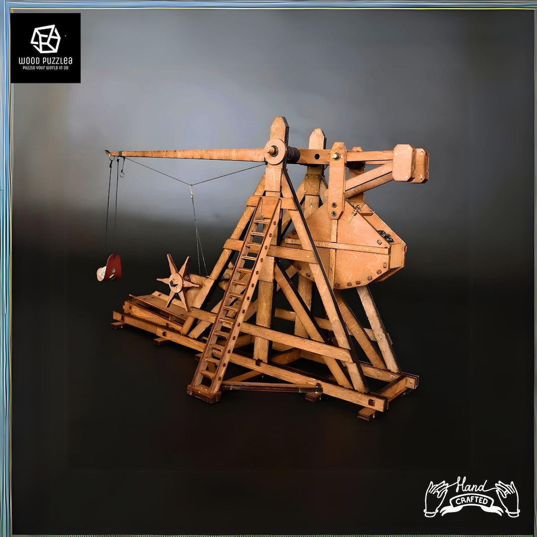 DIY Ancient Chariot Model Siege Car, Counterweight Trebuchet Catapult ...