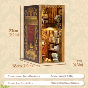 Eternal Bookstore DIY Book Nook Gifts Toy Kit, Miniature Dollhouse ...