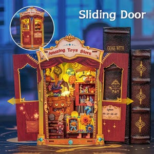 Amazing Toys Store Book Nook Doll House Kit, Wooden 3D Puzzle With ...