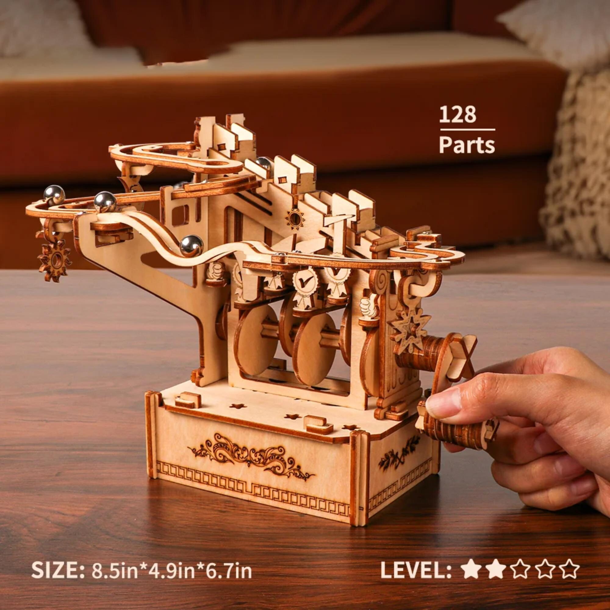 Star Moon Marble Run, Movable Wooden 3D Puzzle, DIY Building Block ...