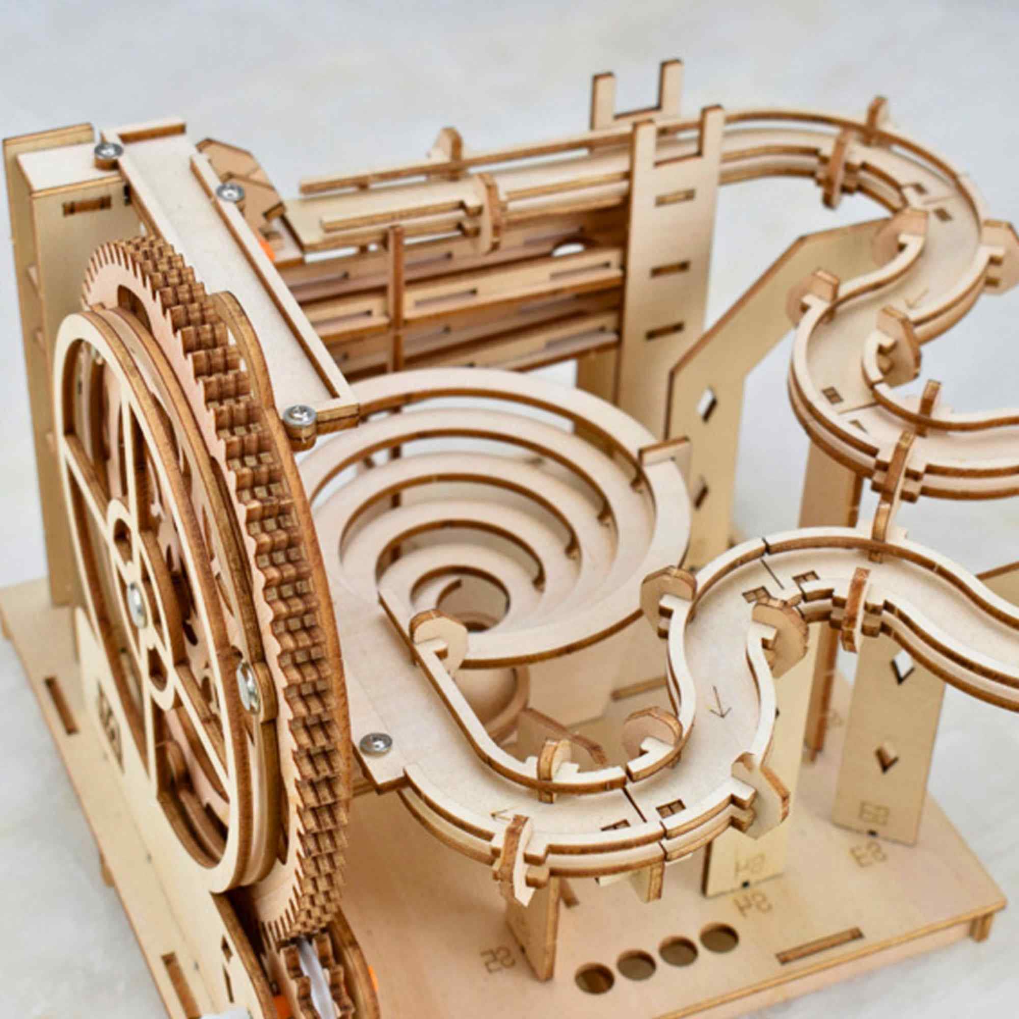 Marble Run Maze Wooden 3D Puzzle, Catapult Double Track Mechanical ...