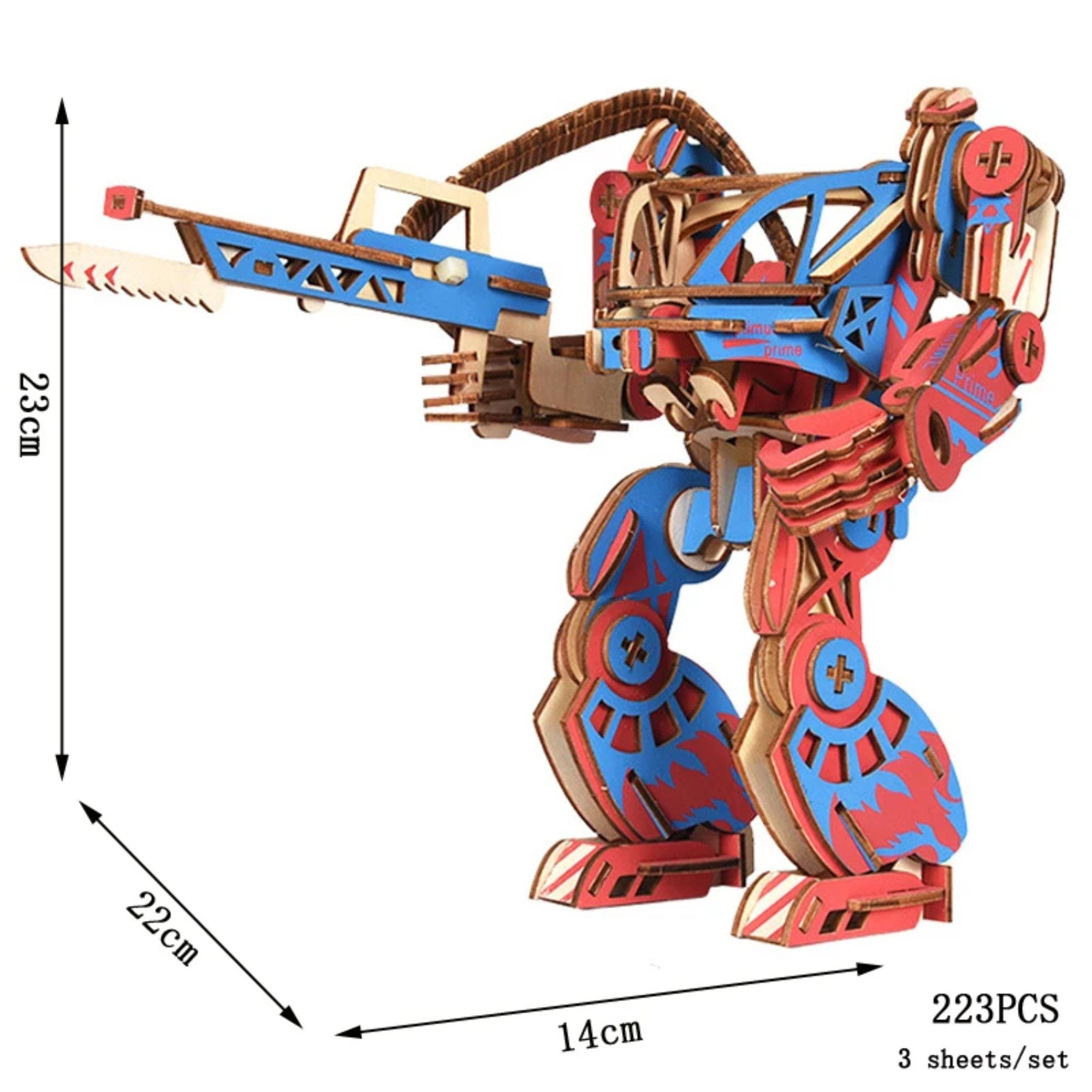 Transformer Robot, Wooden 3D Puzzle Toys, Jigsaw Puzzle DIY Educational ...