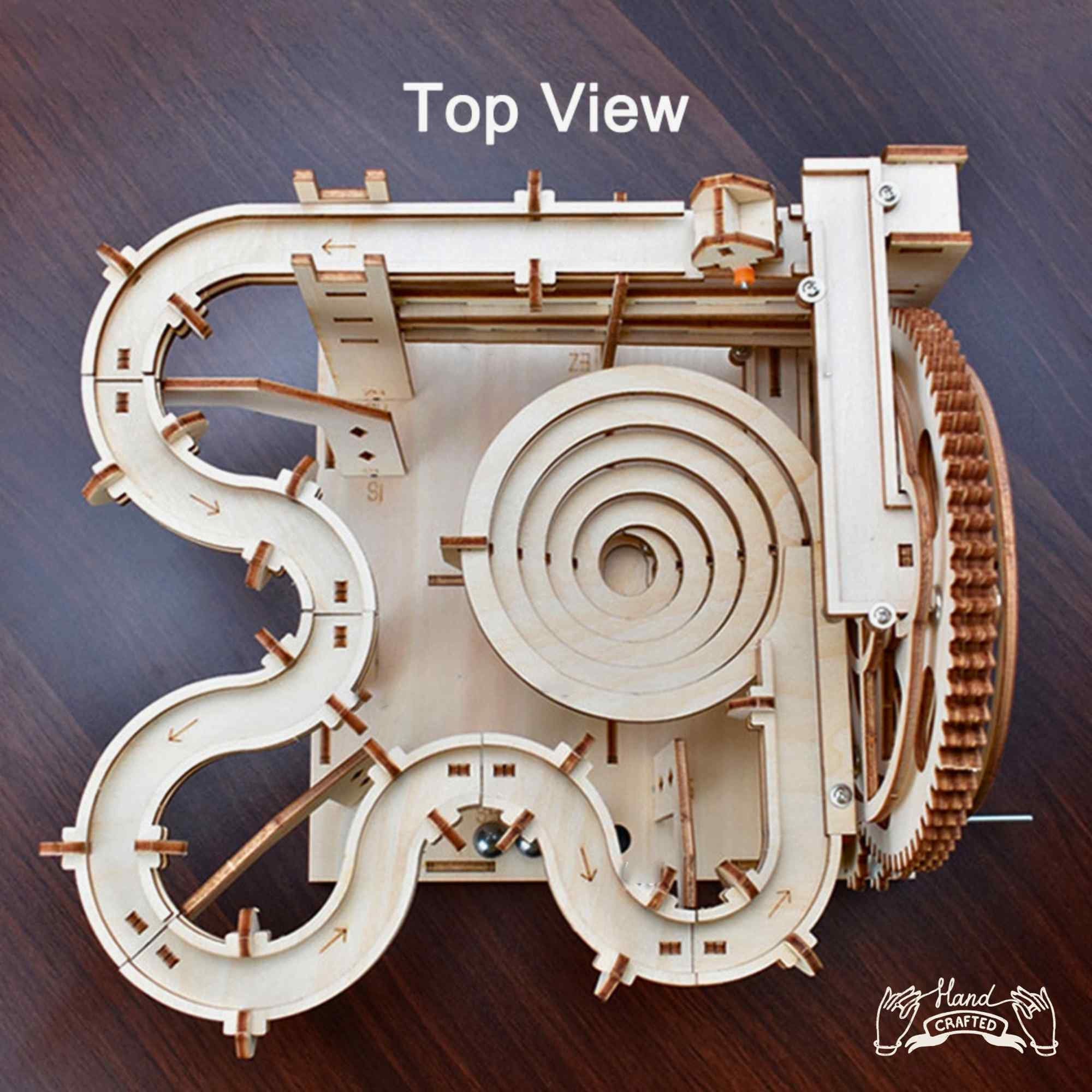 Marble Run Maze Wooden 3D Puzzle, Catapult Double Track Mechanical ...