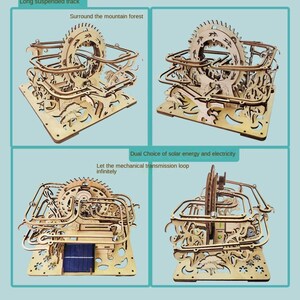 Wooden Marble Run Maze, DIY 3D Puzzle Hand-assembled Toys, Solar ...