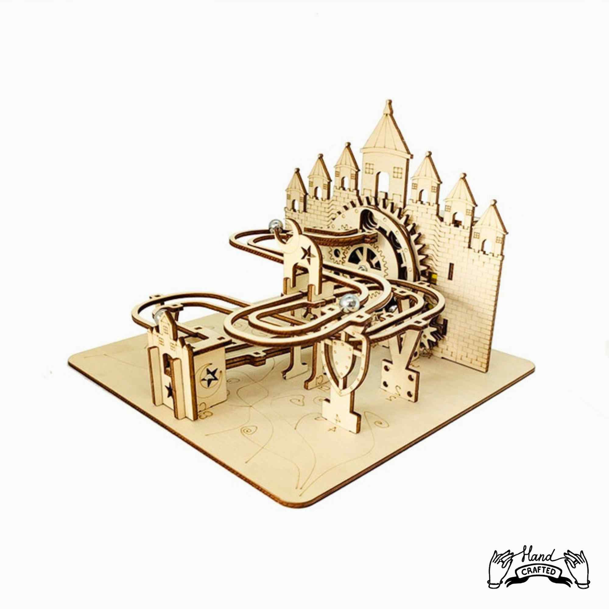Electric Marble Race Run, Wooden 3D Puzzle Castle, Mechanical Kit ...
