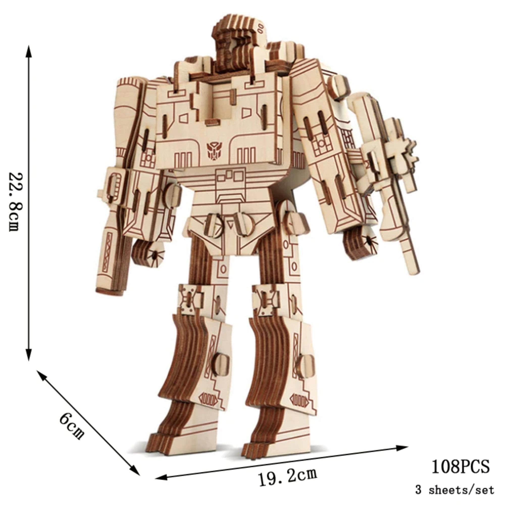 Transformer Robot, Wooden 3D Puzzle Toys, Jigsaw Puzzle DIY Educational ...