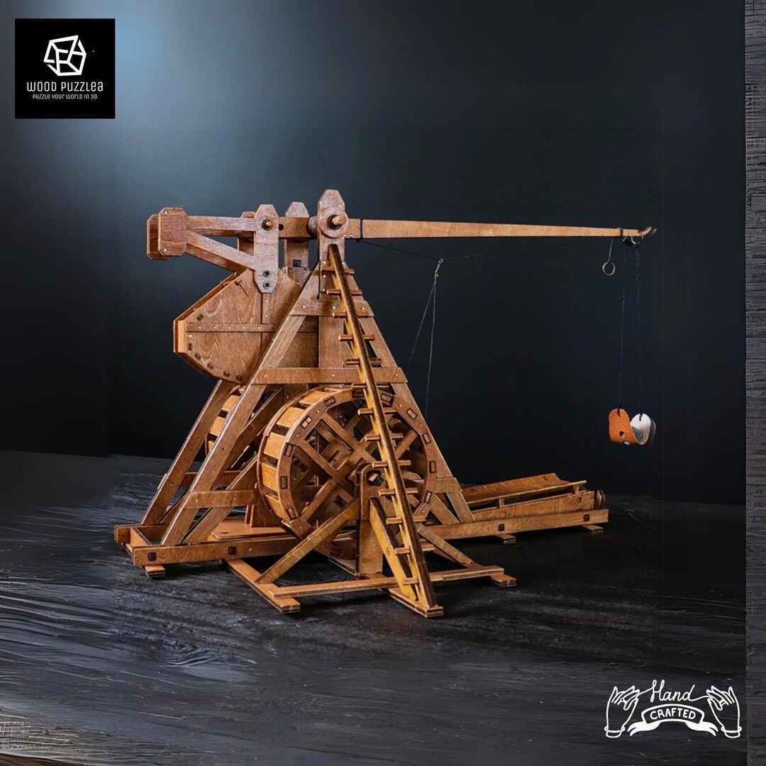 Rotary Counterweight Trebuchet Catapult, DIY Ancient Chariot Model ...