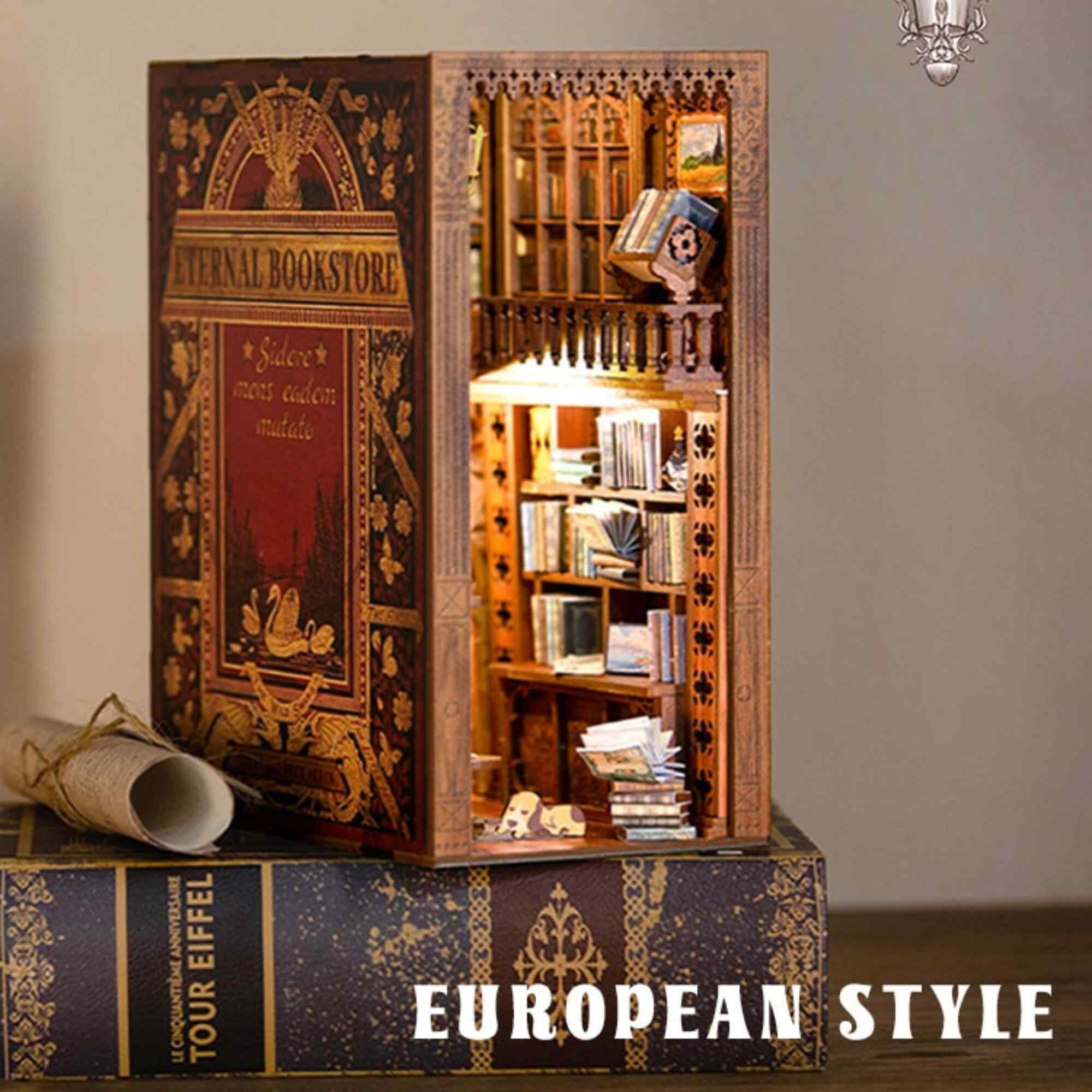 Eternal Bookstore DIY Book Nook Gifts Toy Kit, Miniature Dollhouse ...