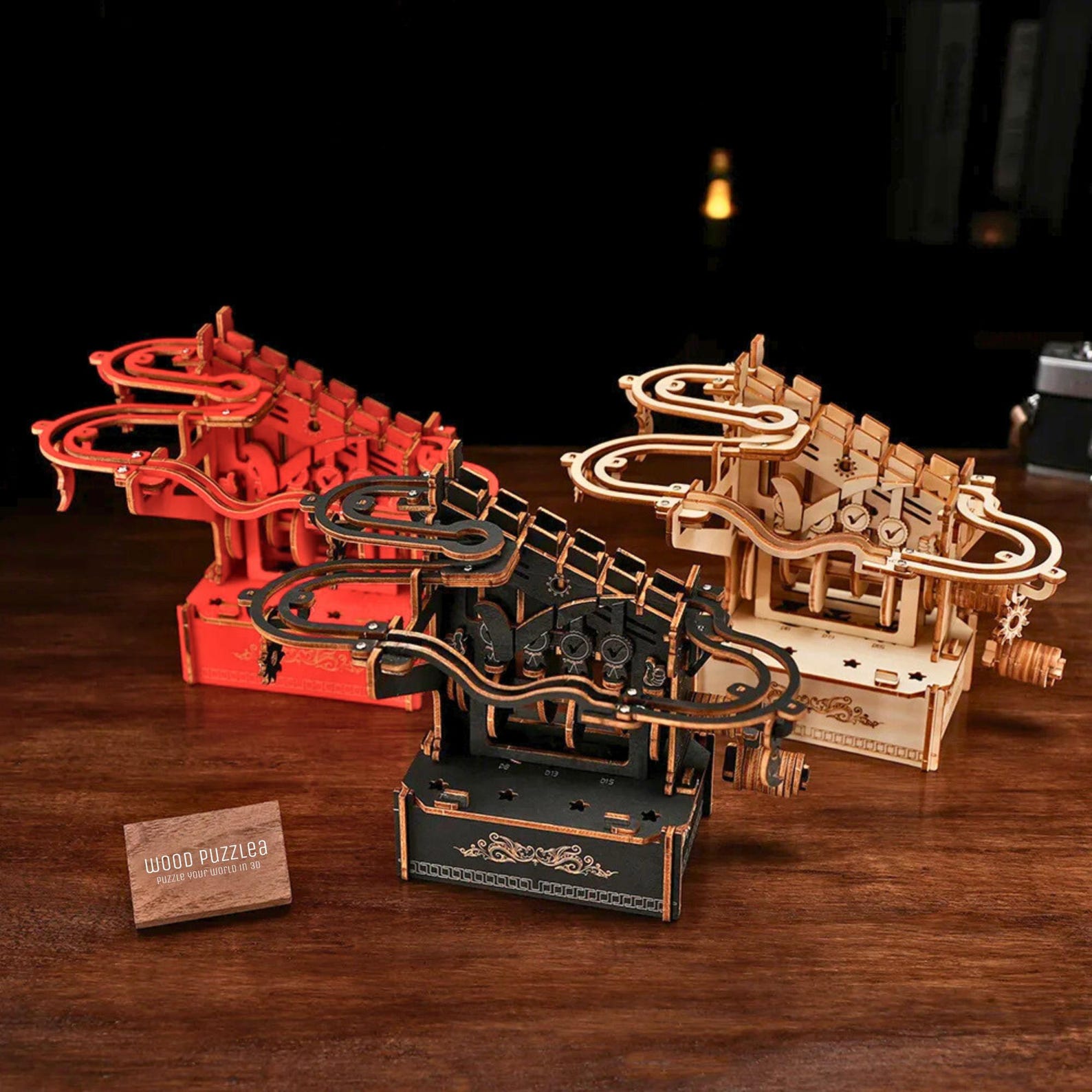 Star Moon Marble Run, Movable Wooden 3D Puzzle, DIY Building Block ...