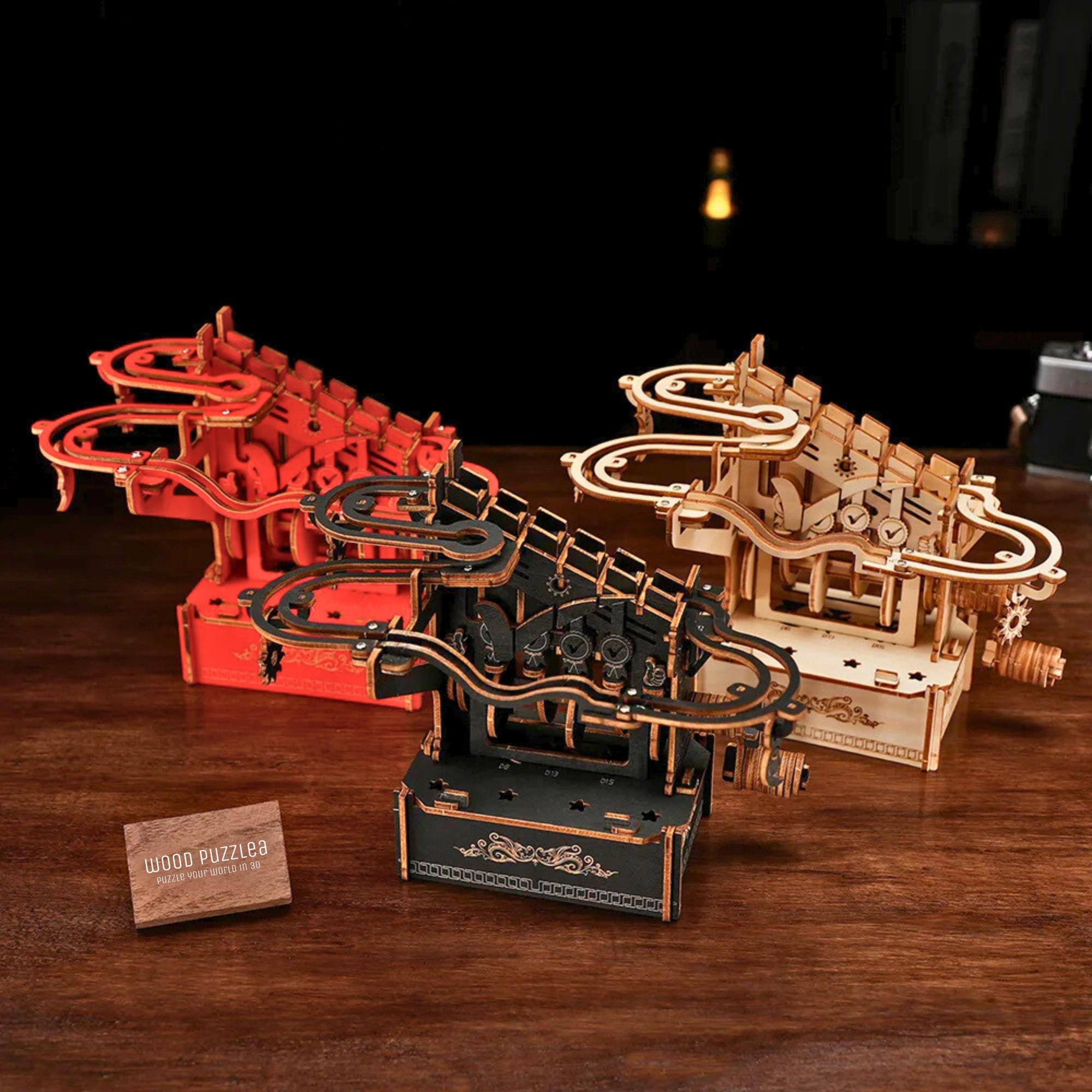 Star Moon Marble Run, Movable Wooden 3D Puzzle, DIY Building Block ...