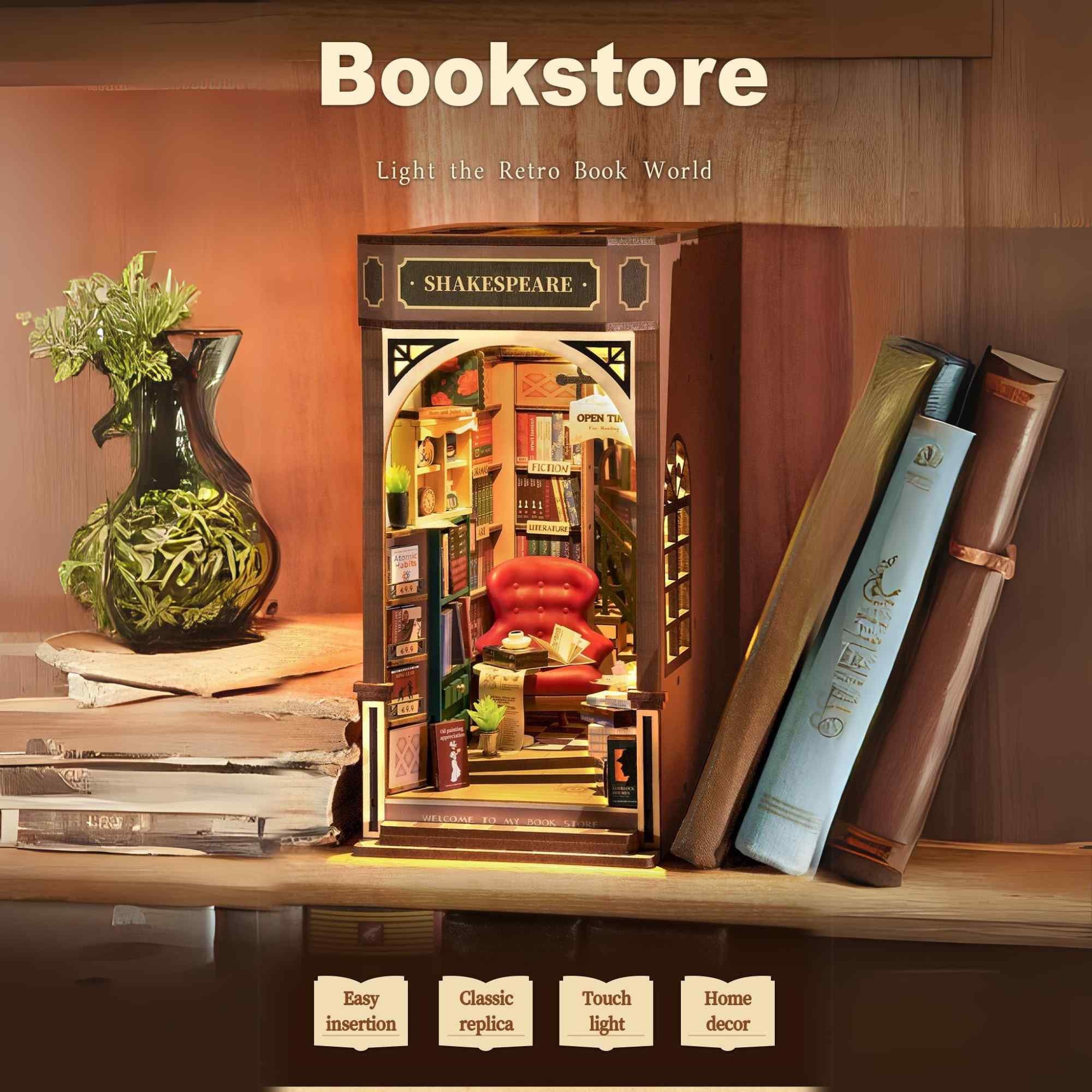 Mark Twain Library Dollhouse Mark Twain Library Book Nook Kit - DIY 3D ...