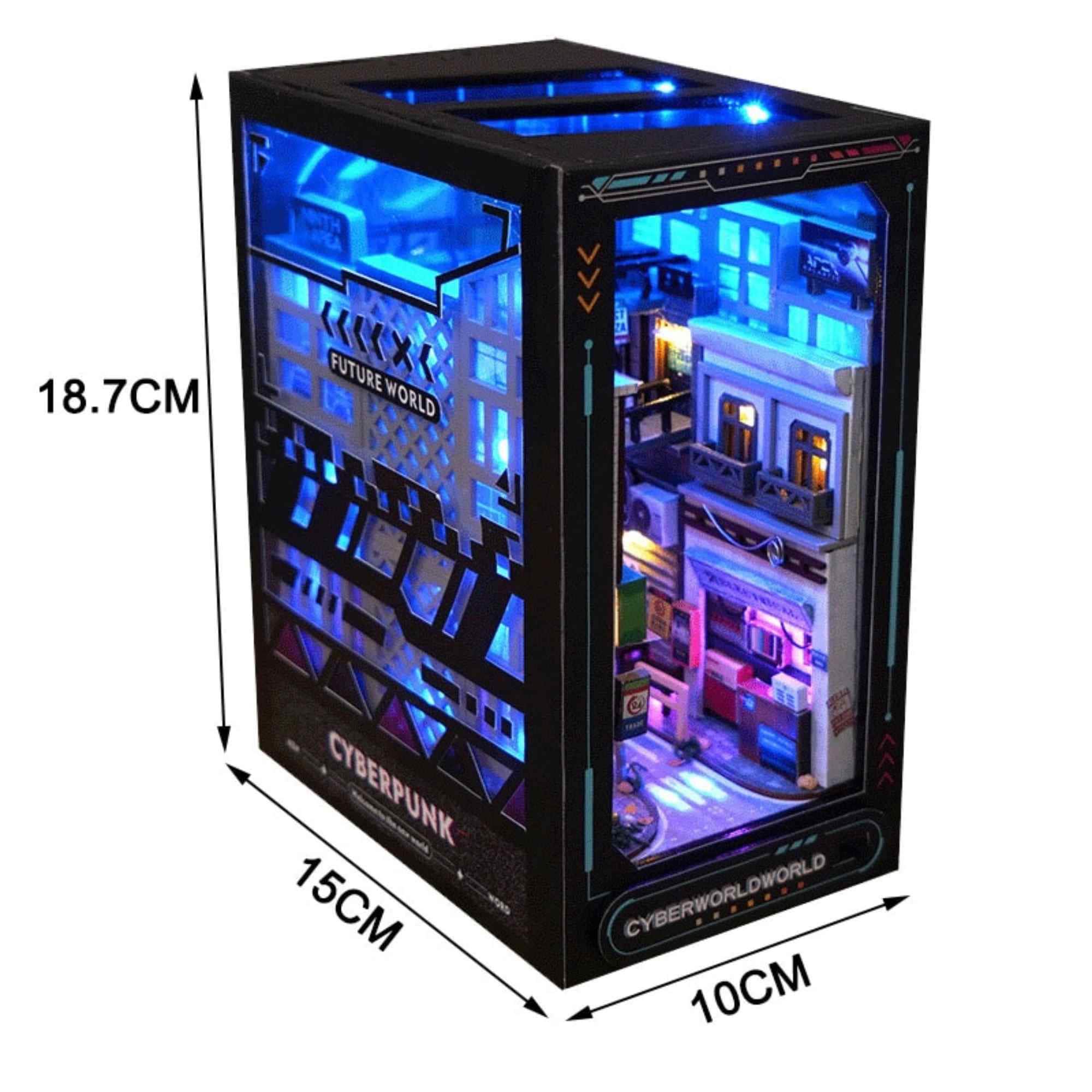 Cyberpunk World DIY Book Nook Shelf Miniature Insert Kits, Near Future ...