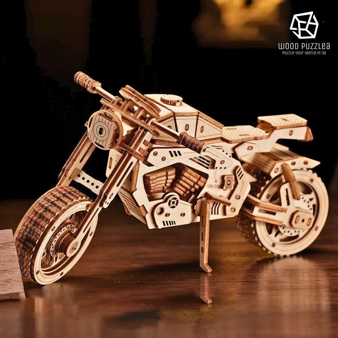 Travel Motorcycle 3D Wooden Puzzles, DIY Education Puzzle Toys Craft ...