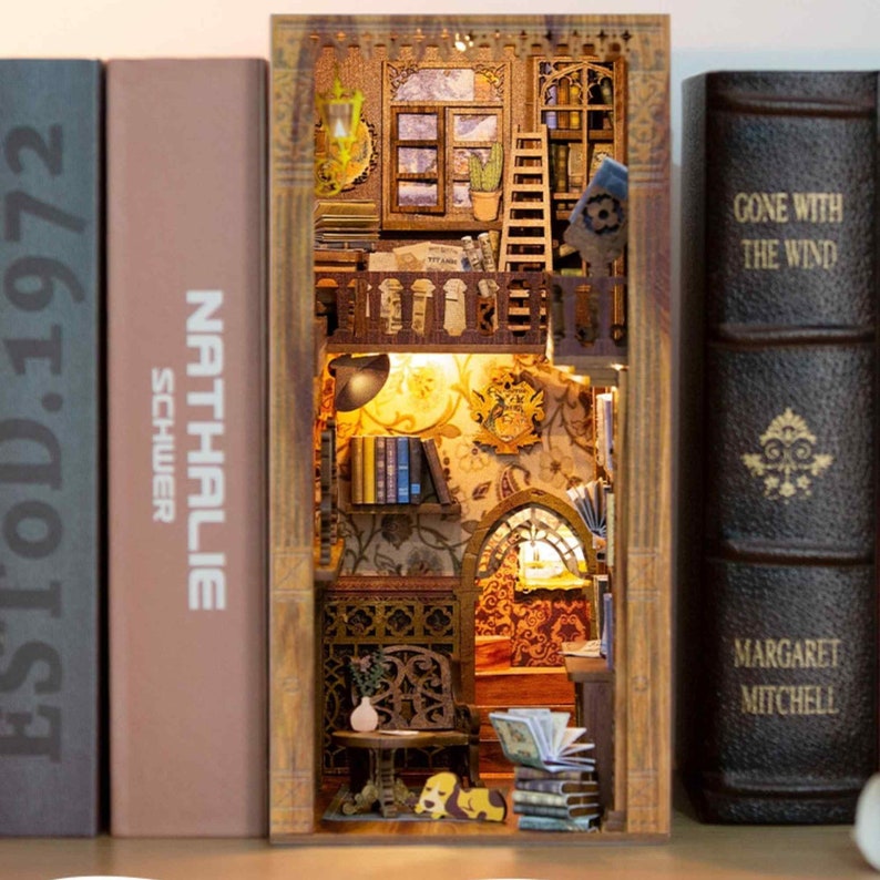 Eternal Bookstore DIY Book Nook Gifts Toy Kit, Miniature Dollhouse ...