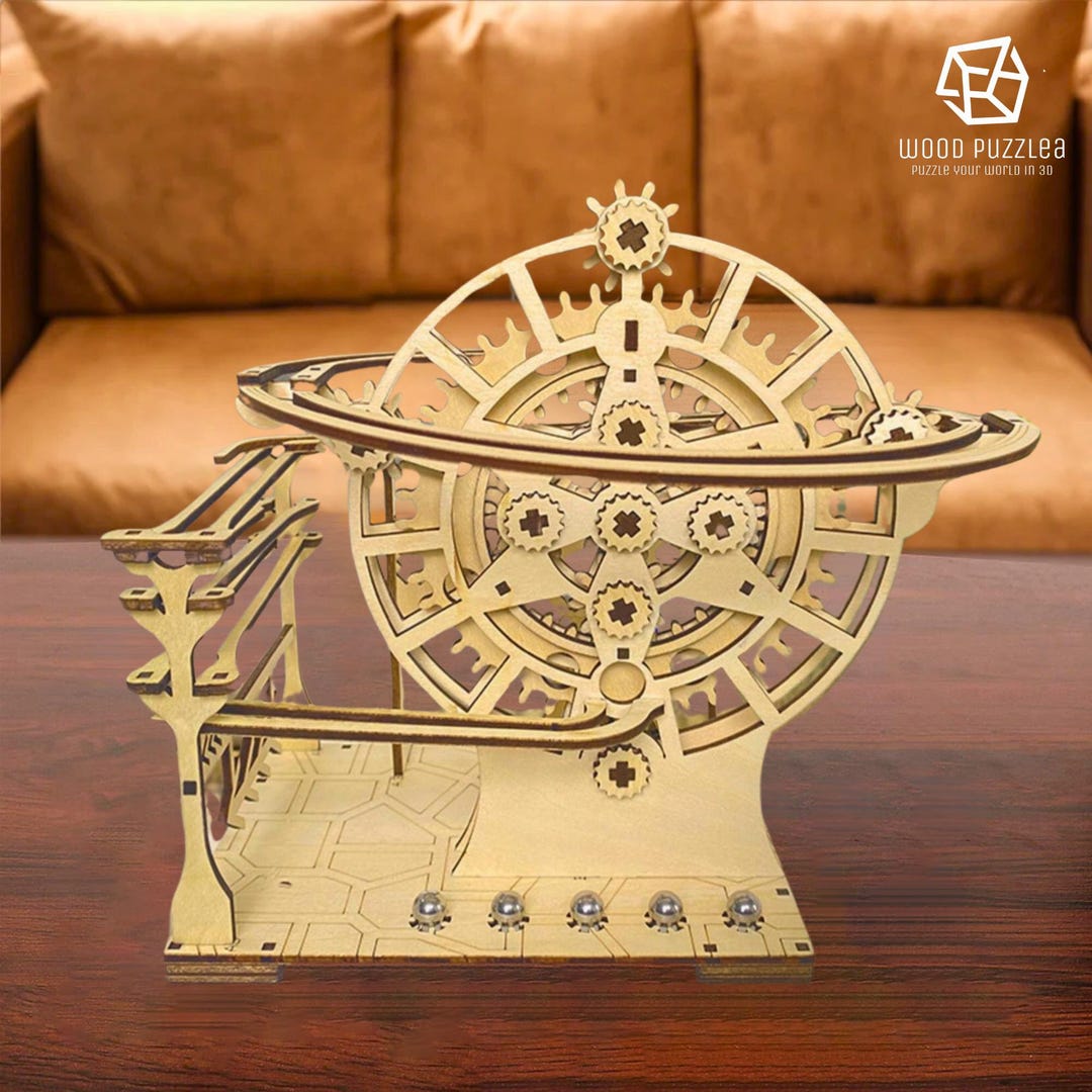 Wooden Marble Run Maze 3D Puzzle, DIY Mechanical Drive Track Ball ...
