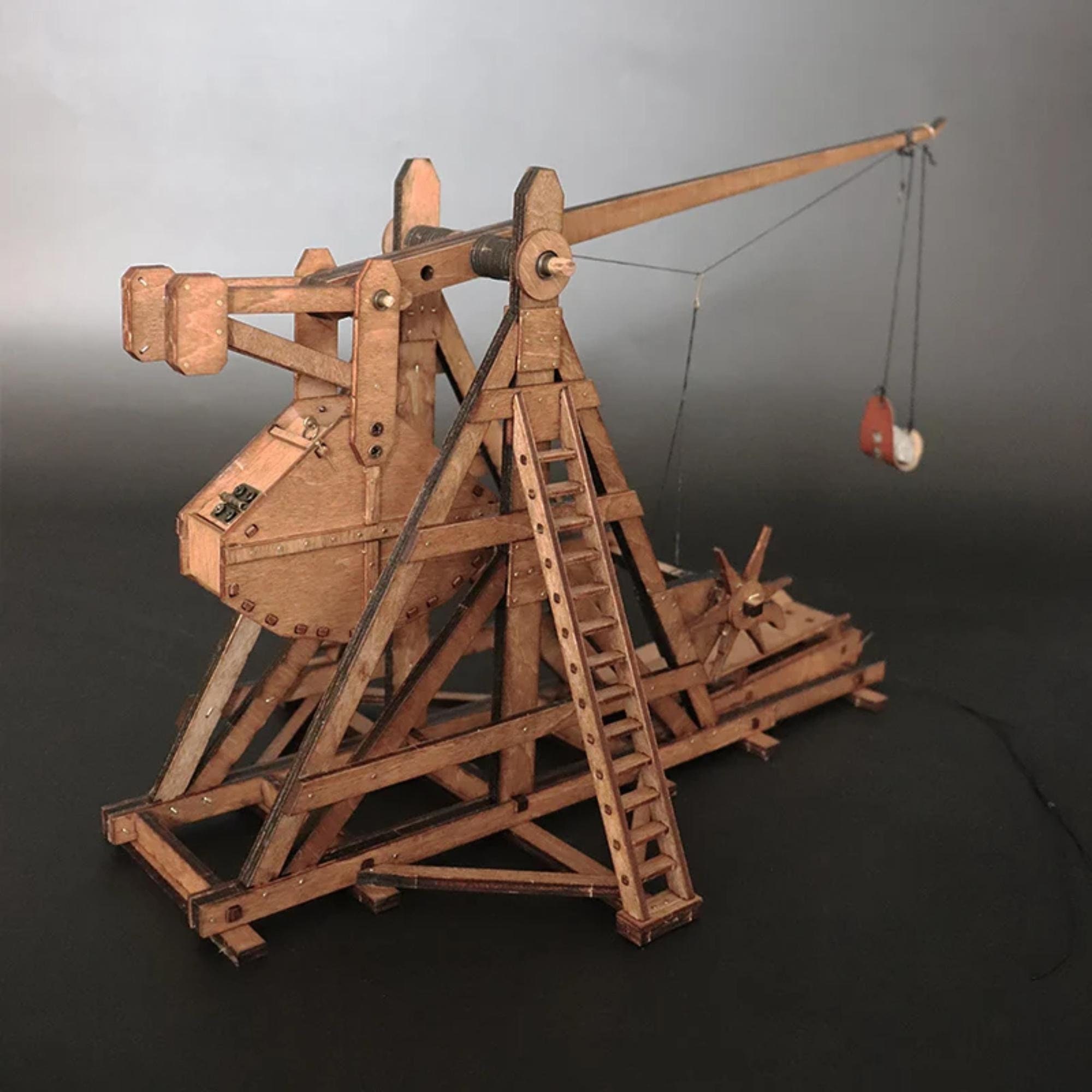 DIY Ancient Chariot Model Siege Car, Counterweight Trebuchet Catapult ...