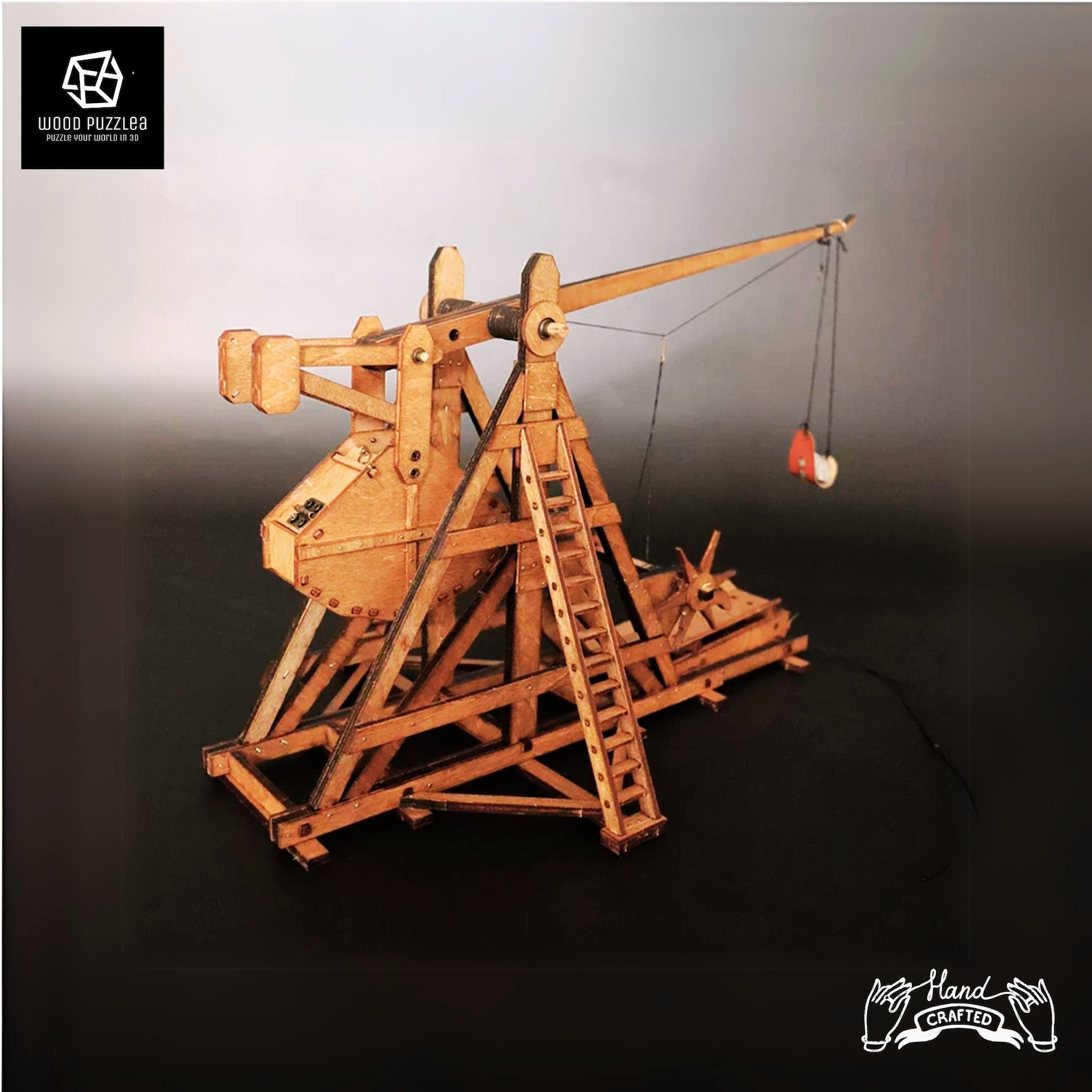 DIY Ancient Chariot Model Siege Car, Counterweight Trebuchet Catapult ...