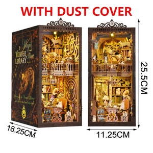 Wonder Library DIY Book Nook Doll House, Wooden 3D Puzzle With LED ...