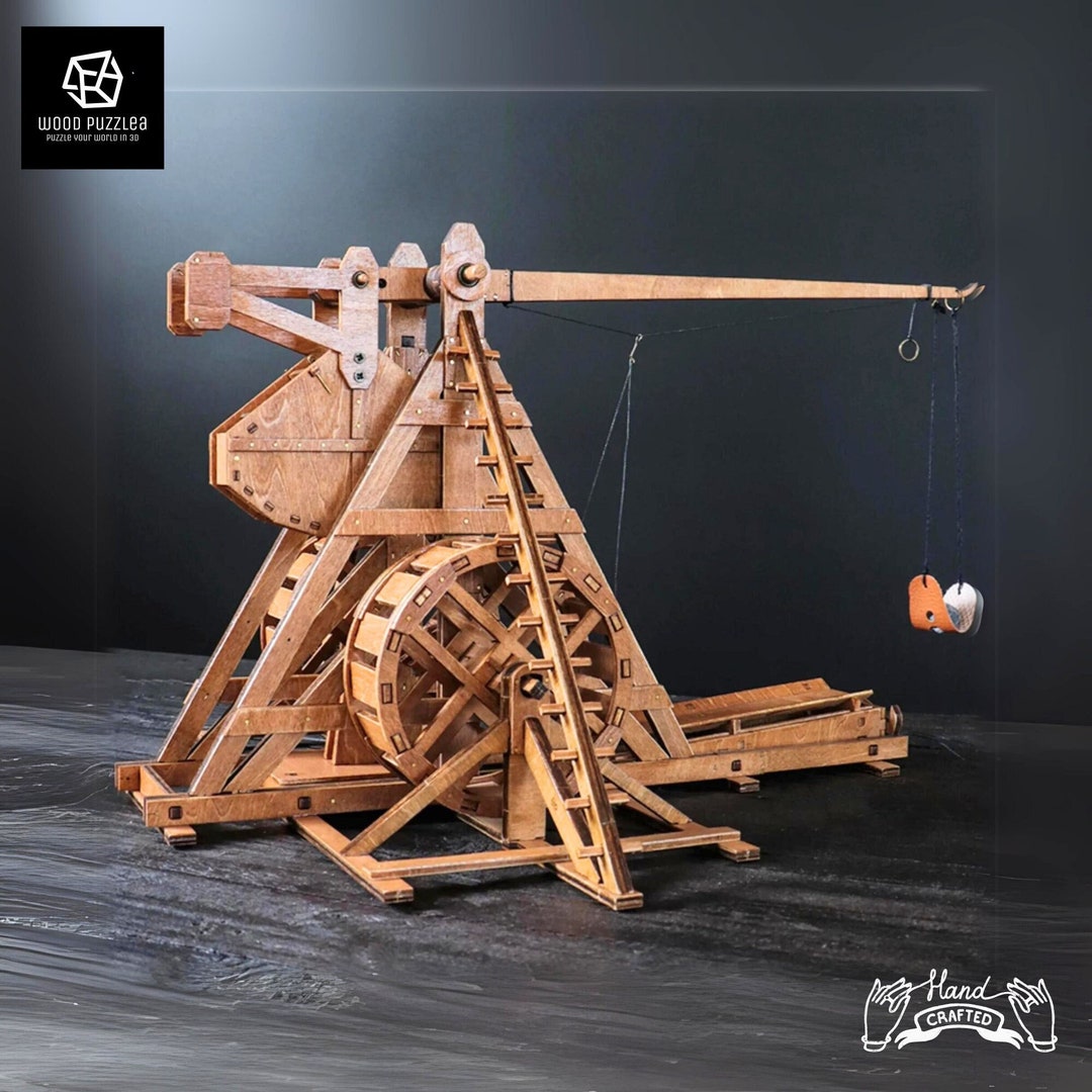 Rotary Counterweight Trebuchet Catapult, DIY Ancient Chariot Model ...