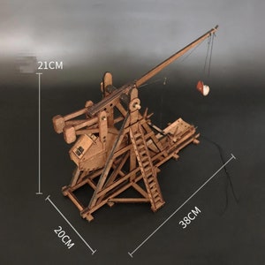 DIY Ancient Chariot Model Siege Car, Counterweight Trebuchet Catapult ...