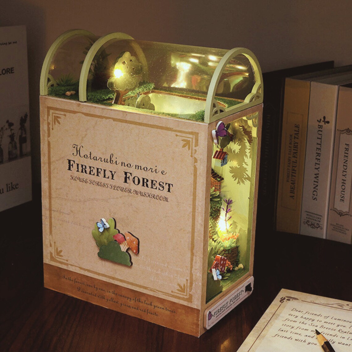 Firefly Forest DIY Book Nook Insert Kit Book Stand, Wooden Tiny House ...