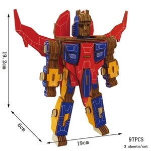 Transformer Robot, Wooden 3D Puzzle Toys, Jigsaw Puzzle DIY Educational ...