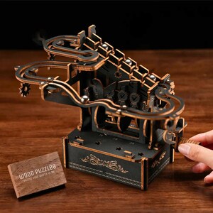 Star Moon Marble Run, Movable Wooden 3D Puzzle, DIY Building Block ...