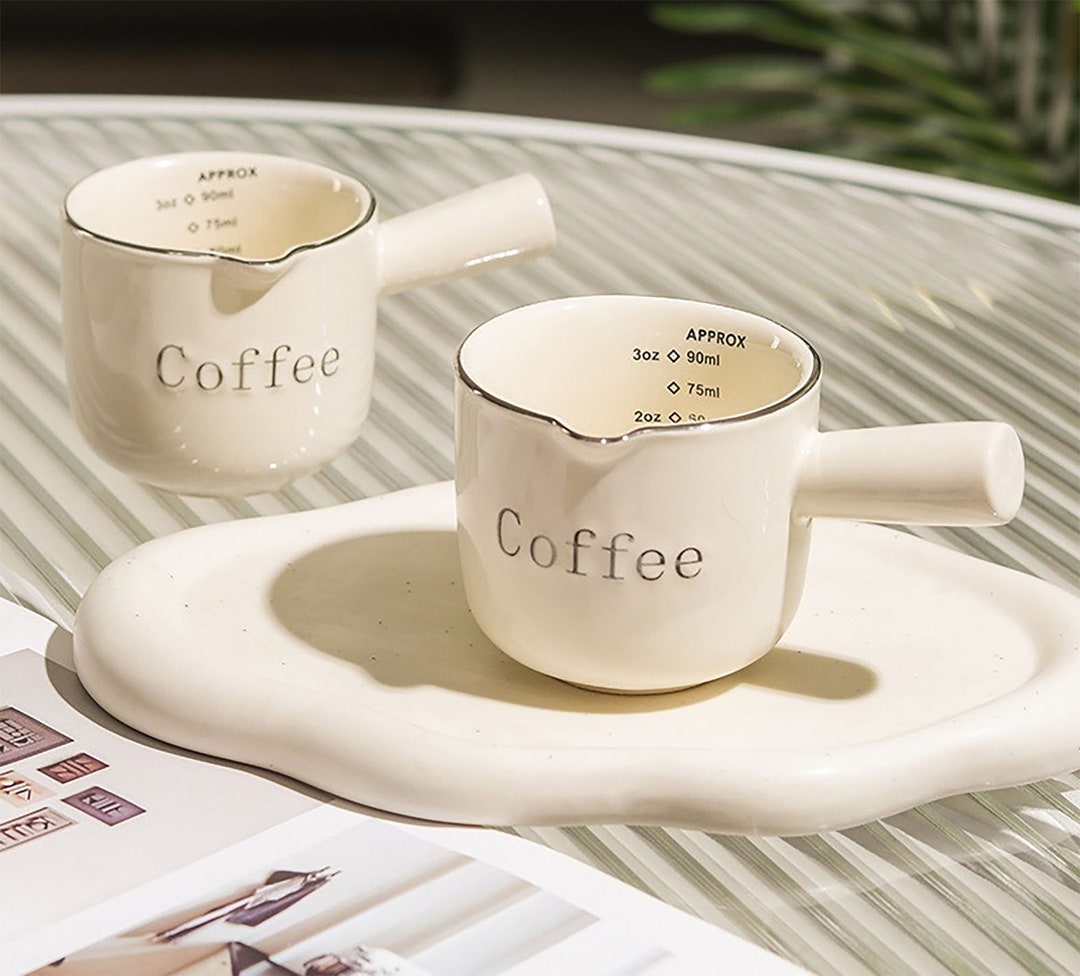 Ceramic Milk Cup With Handle 90ml Capacity - Etsy