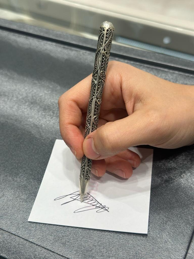 925 Sterling Silver Fligree Art Handmade Silver Pen Ballpoint Pen ...