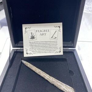 925 Sterling Silver Fligree Art Handmade Silver Pen Ballpoint Pen ...