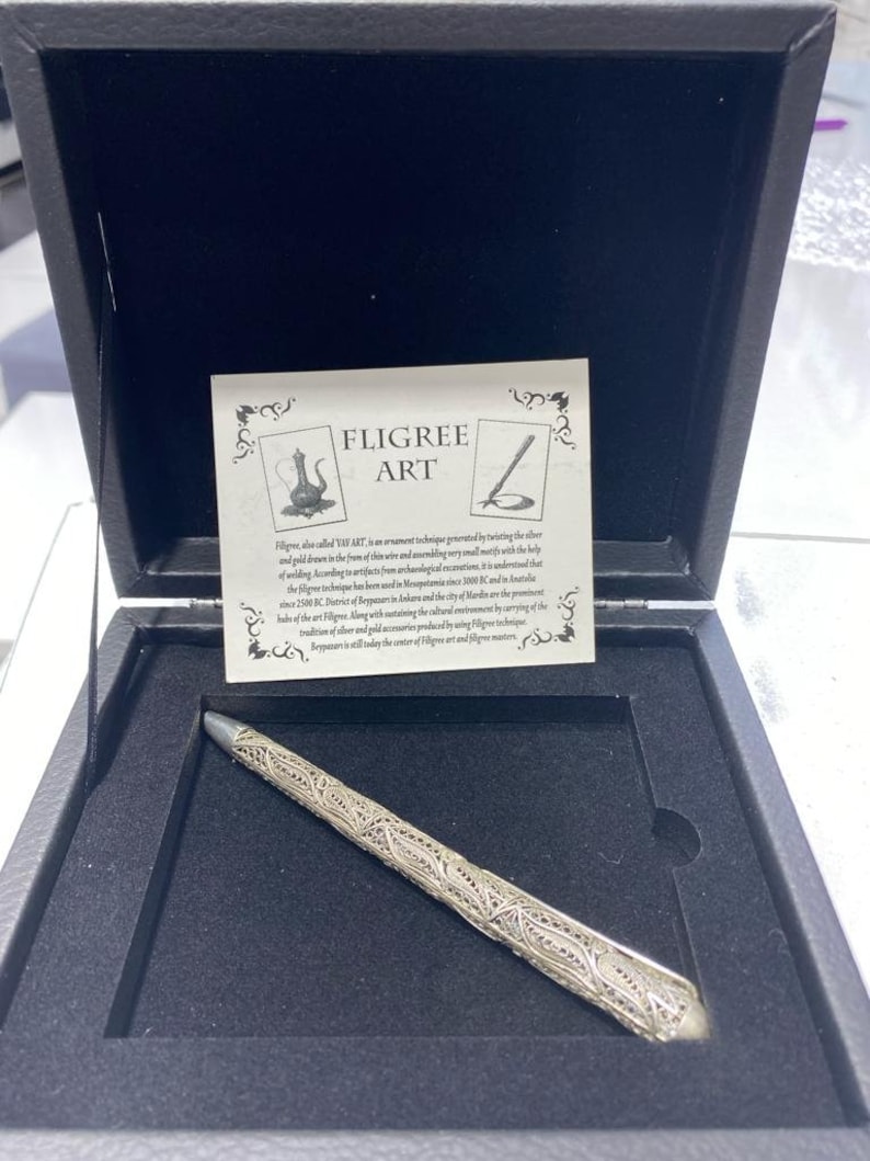 925 Sterling Silver Fligree Art Handmade Silver Pen Ballpoint Pen ...
