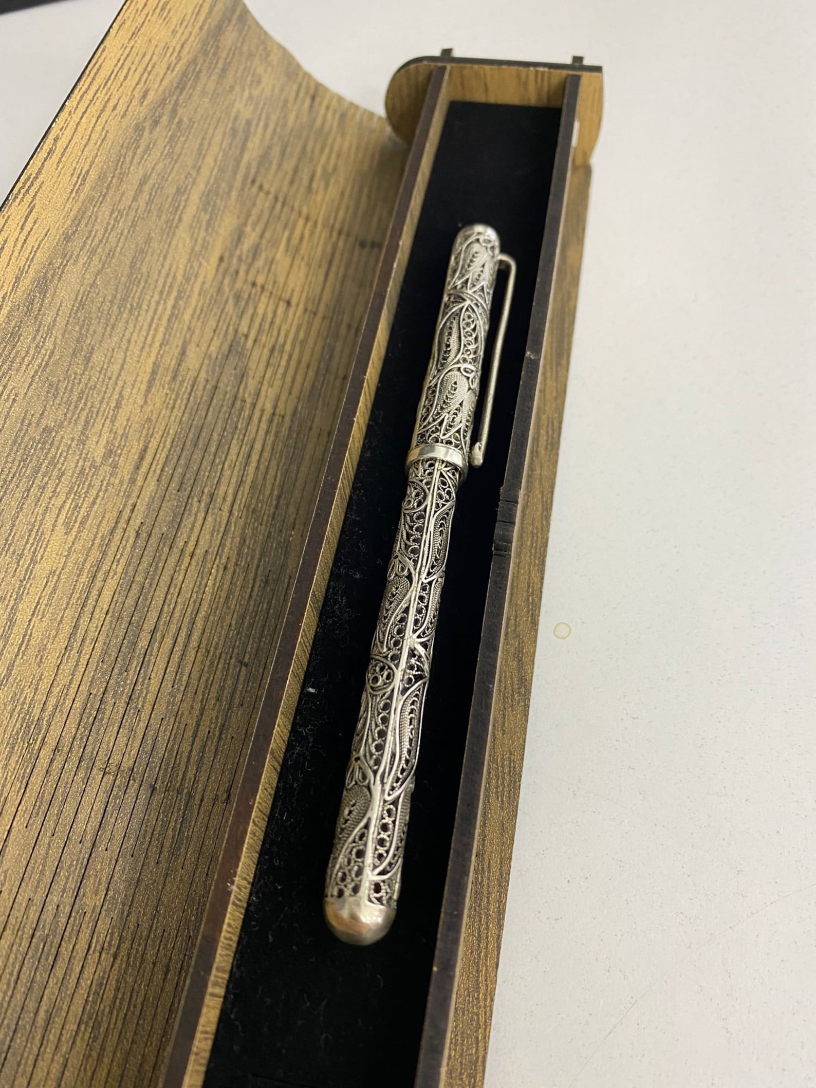 925 Sterling Silver Fligree Art Handmade Silver Pen Ballpoint Pen ...