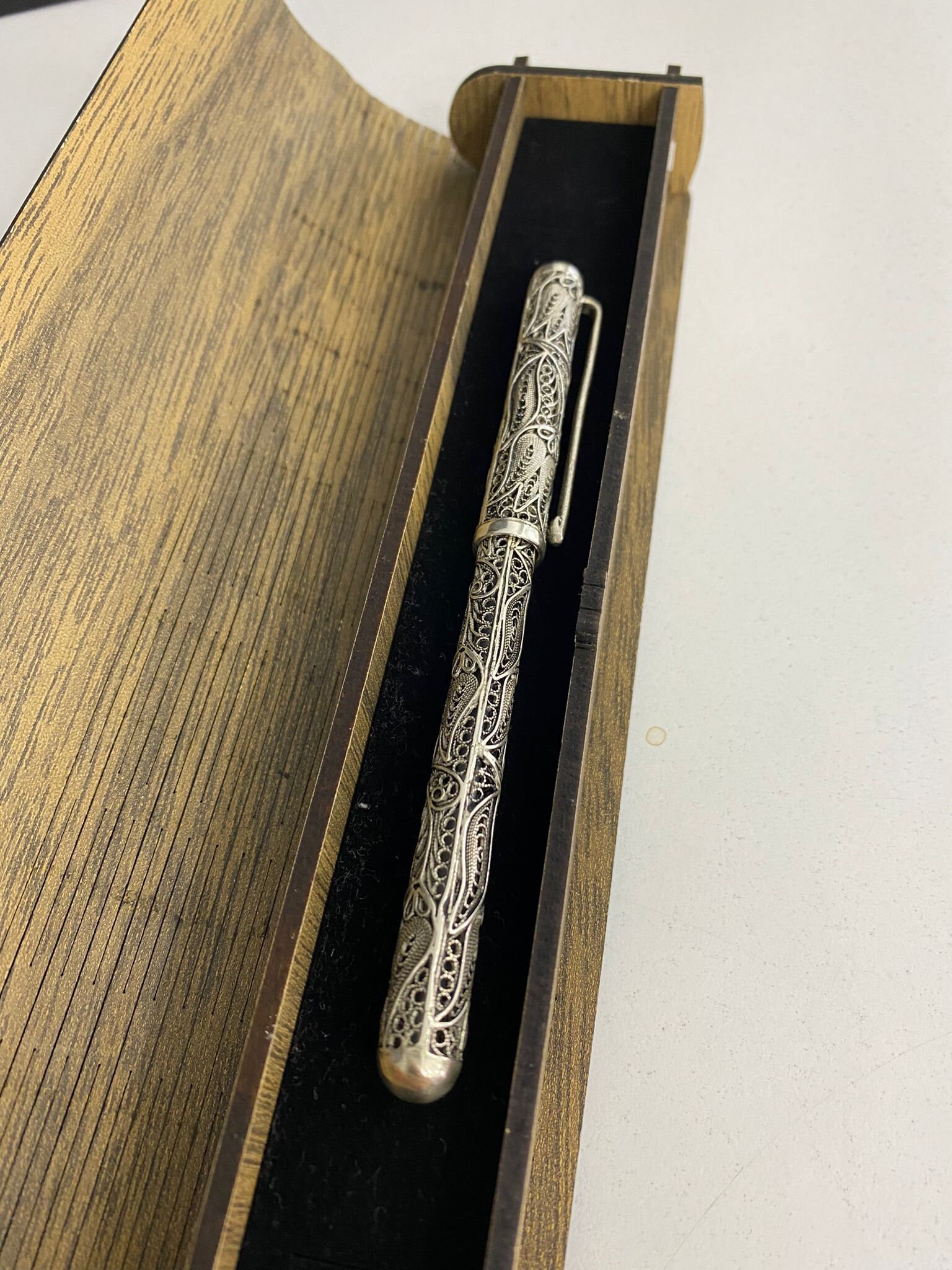 925 Sterling Silver Fligree Art Handmade Silver Pen Ballpoint Pen ...