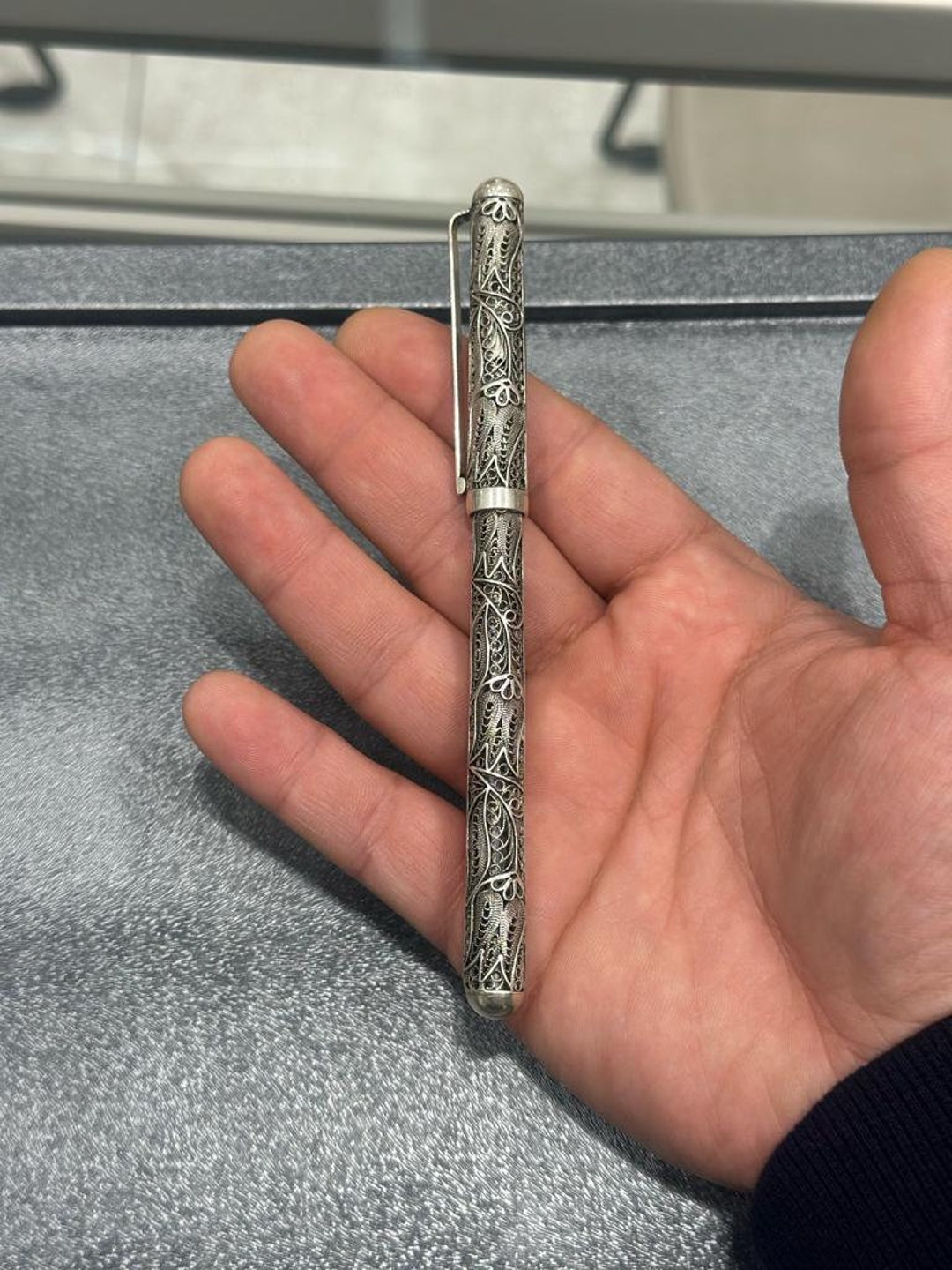 925 Sterling Silver Fligree Art Handmade Silver Pen Ballpoint Pen ...