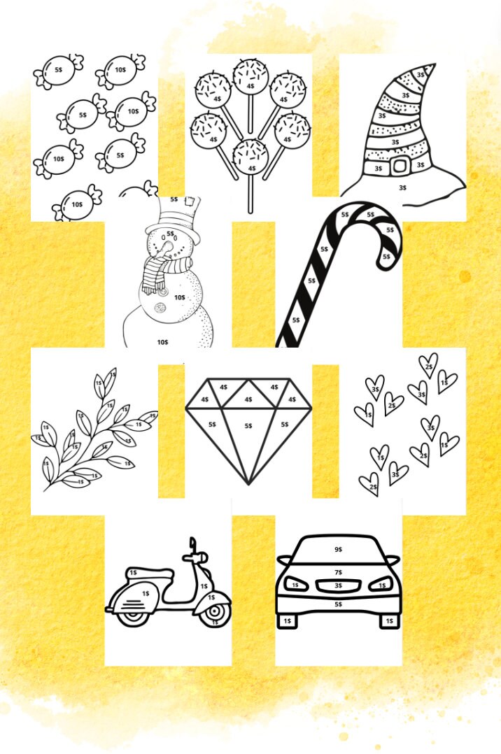 30 Coloring Savings Challenges, Fun Savings Challenges, - Etsy