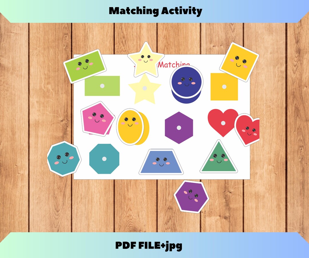 Shapes Matching Activity Printable Pdf Page, Toddler, Preschool ...