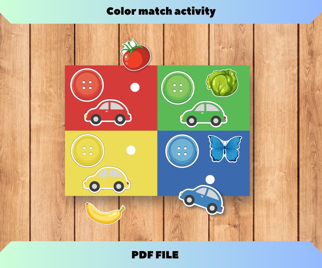 Printable Color Matching Sorting Worksheet, Easy Home Learning ...