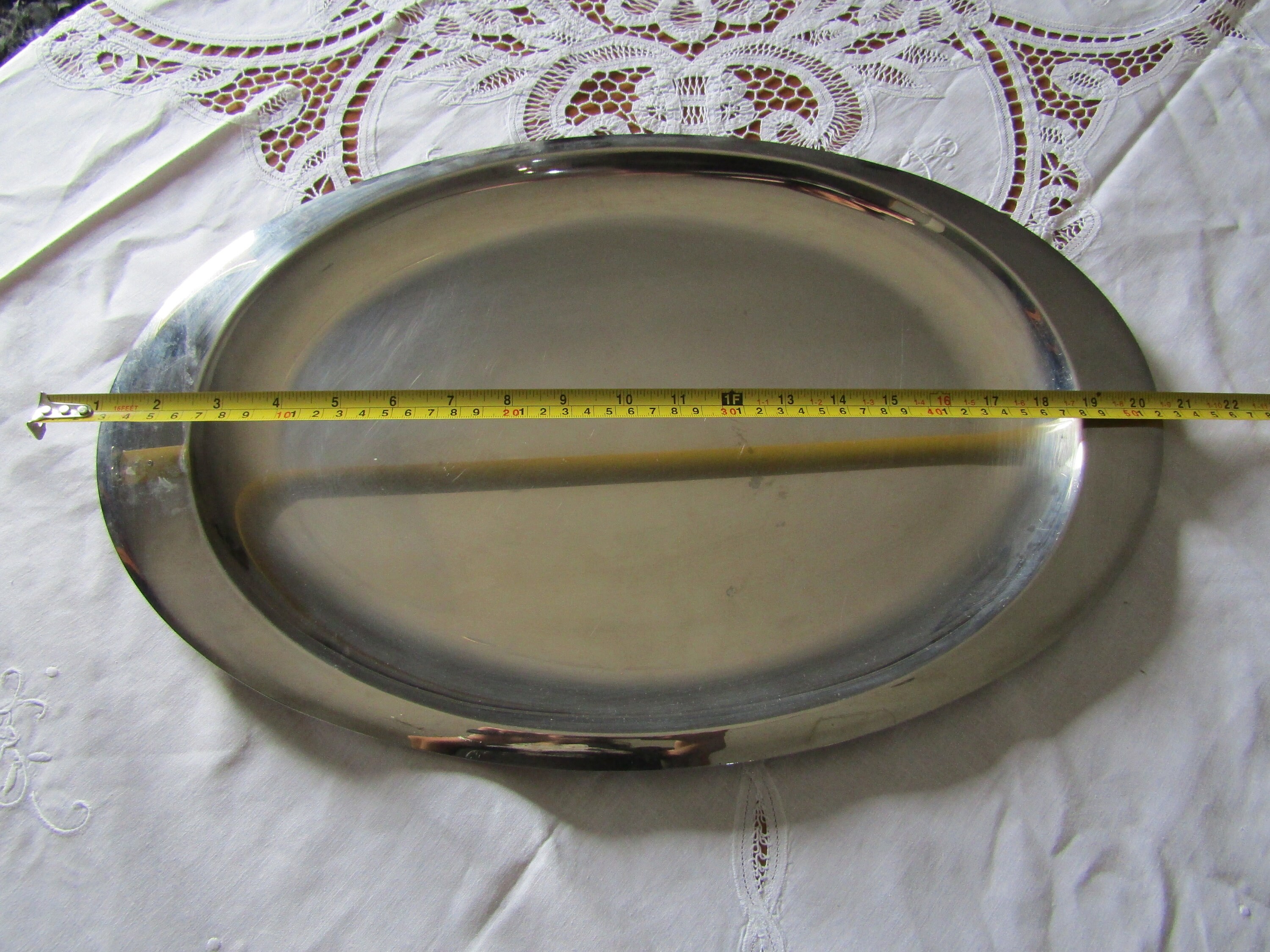 Vintage Set 2 Extra Large Serving Trays, Stainless Steel, Inox 18/10 ...