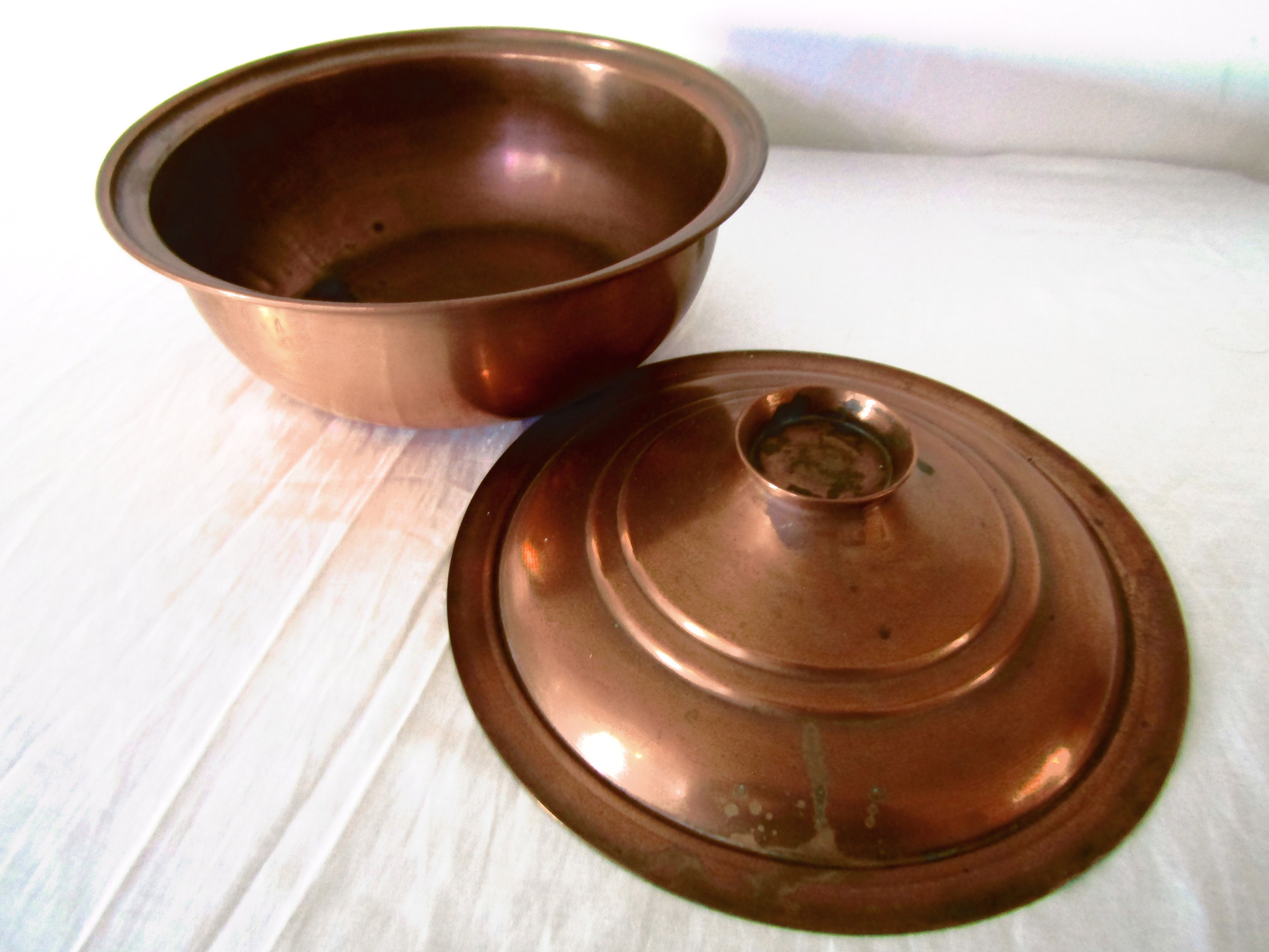 Vintage Copper Pot With Lid From 1940s (bakiri), Mid Century, Greek ...