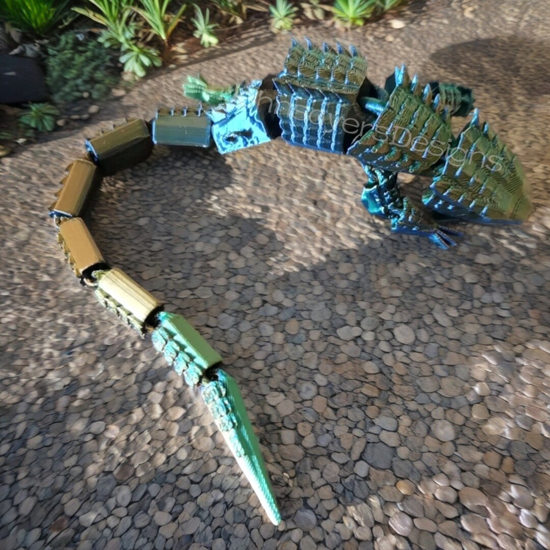 3D Printed Articulated Crystal Lizard, 3D Flexible Articulated Lizard ...