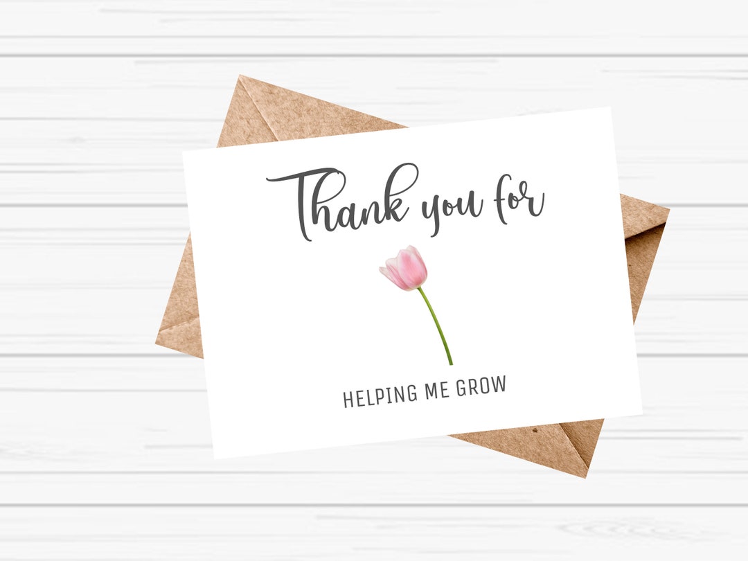 Printable Thank You Teacher Card, Digital Download Card, Printable Card ...