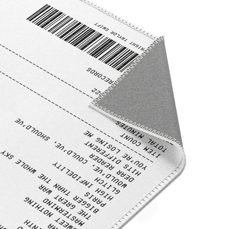 Taylor Swift Midnights Album Receipt Rug Aesthetic Room Bedroom Dorm ...